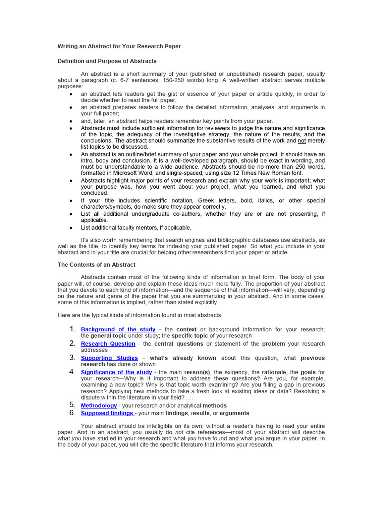 Research Abstract Template | PDF | Abstract (Summary) | Information