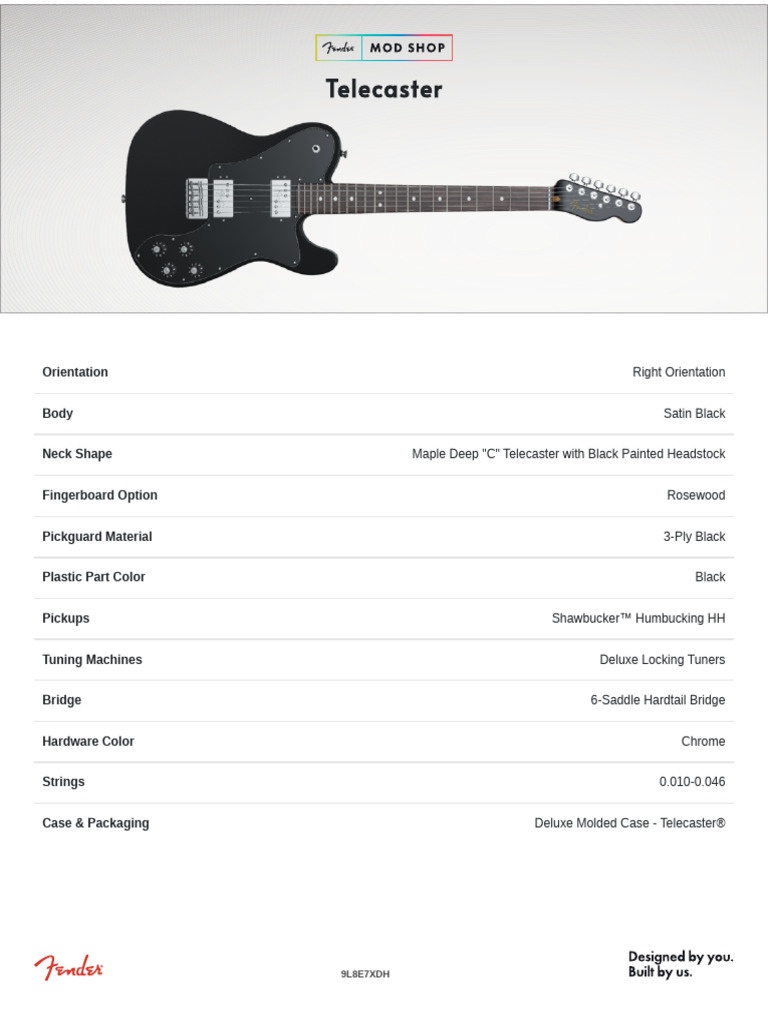 Satin Black Telecaster Specs Guide | PDF