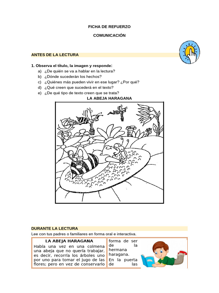 La Abeja Aragana Refuerzo Pdf Abejas Colmena