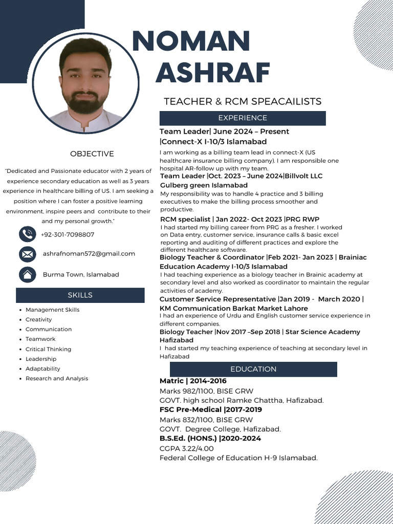 Noman Ashraf Updated CV | PDF | Business | Behavior Modification