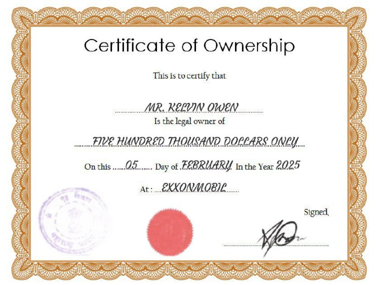 Certificate of Ownership | PDF