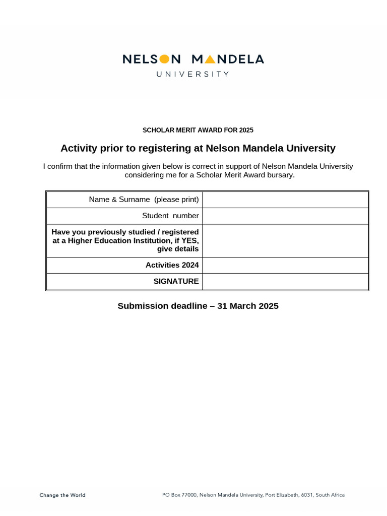Previous Activity - Academic Year 2025 - Matric Year 2023 | PDF