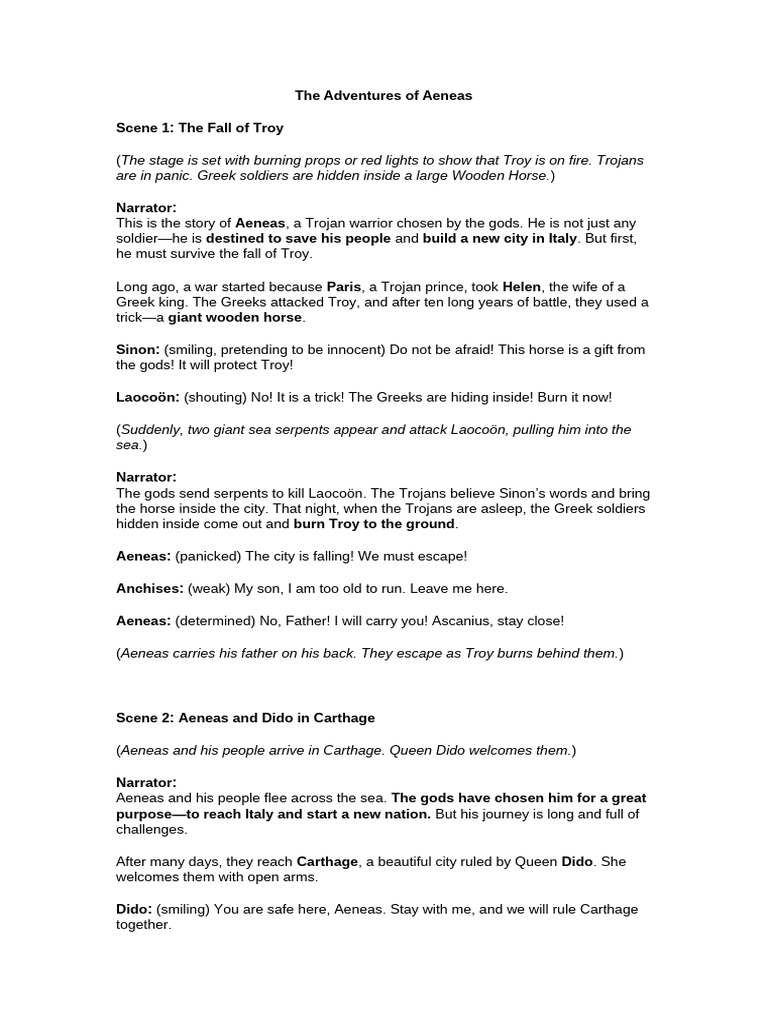 The-Adventures-of-Aeneas-script | PDF | Aeneas | Trojan War