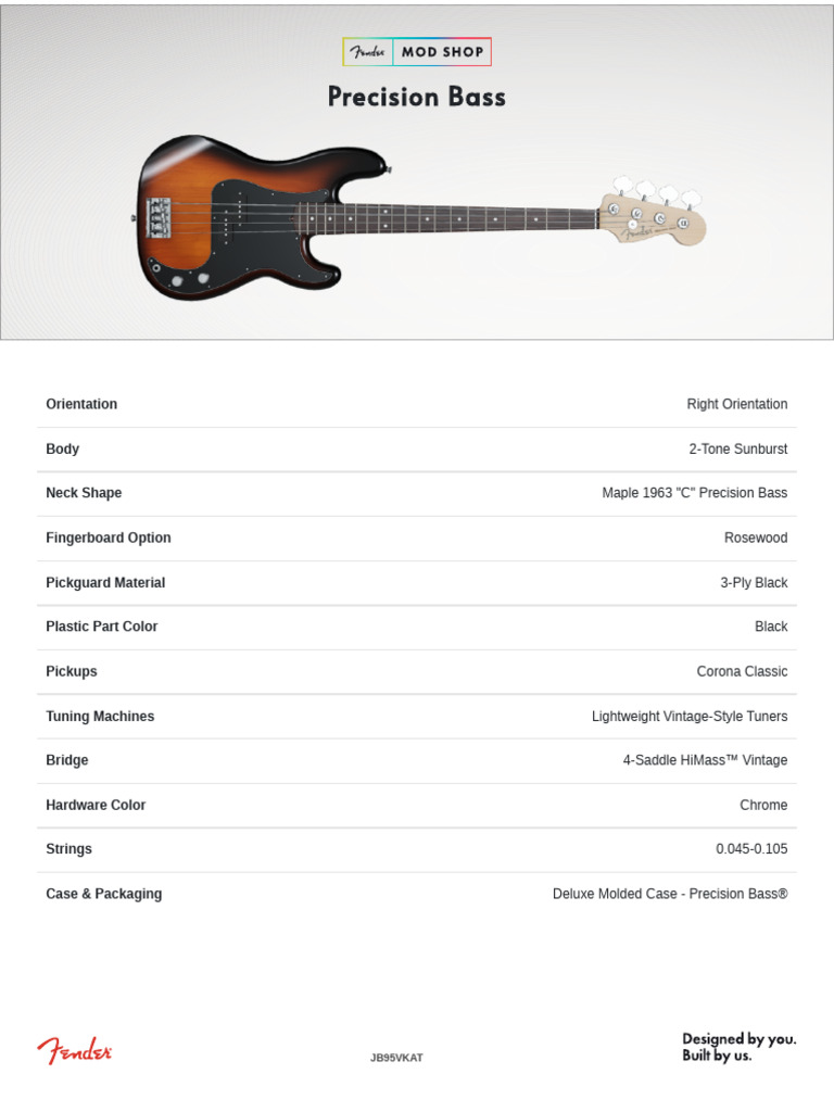 Precision Bass Specifications Guide | PDF