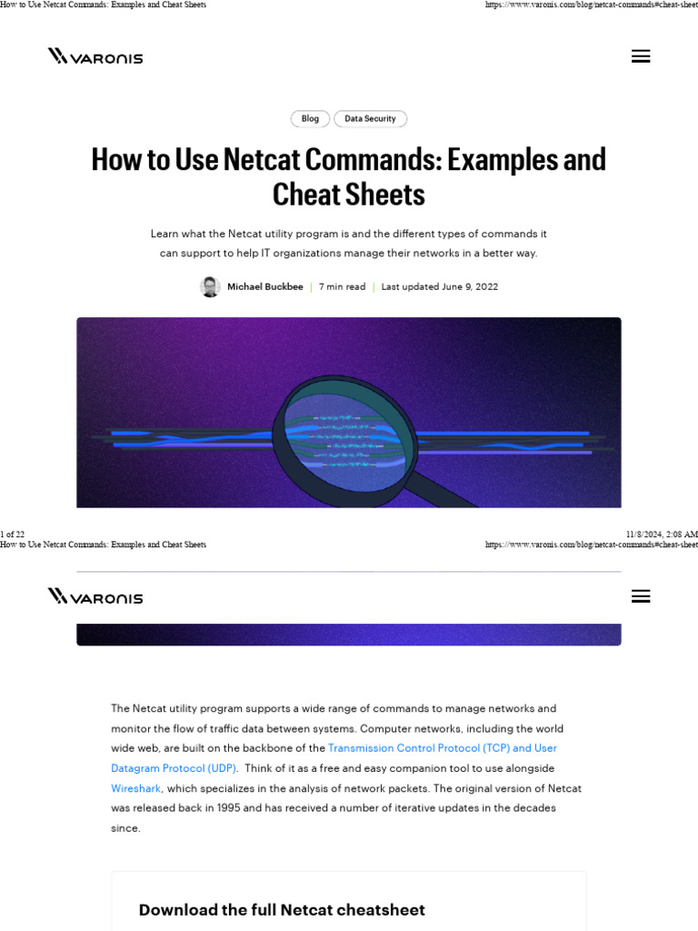 How To Use Netcat Commands - Examples and Cheat Sheets | PDF | Port ...