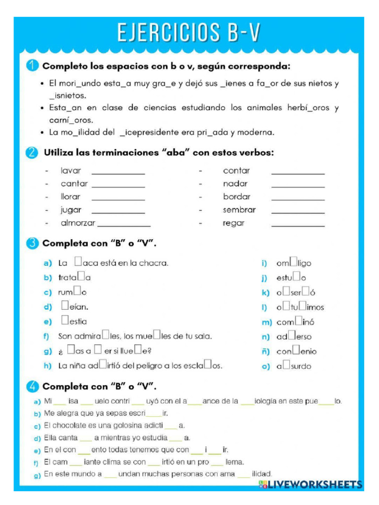 Ficha de Trabajooo B y V | PDF