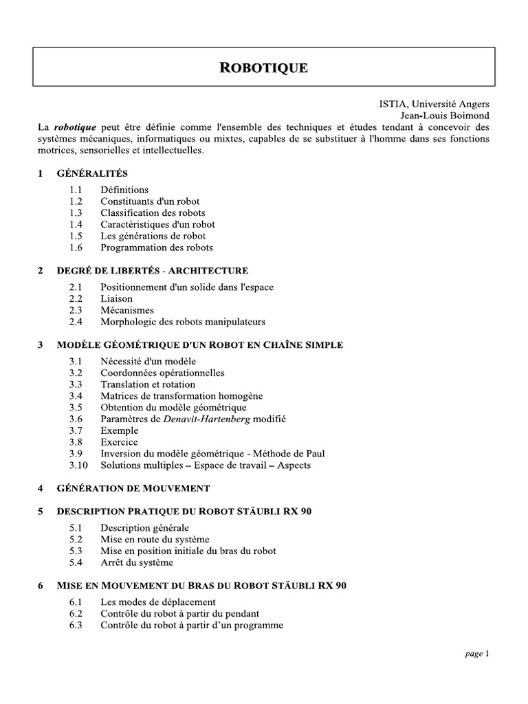 Robotique_cours | PDF