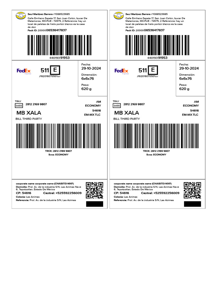 Shipment Labels 241030145746 | PDF