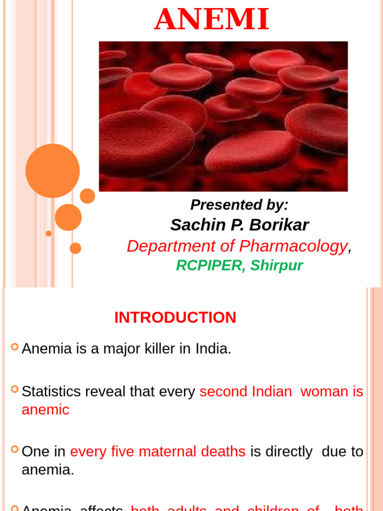 Anemia-Ppt Final | PDF | Anemia | Red Blood Cell