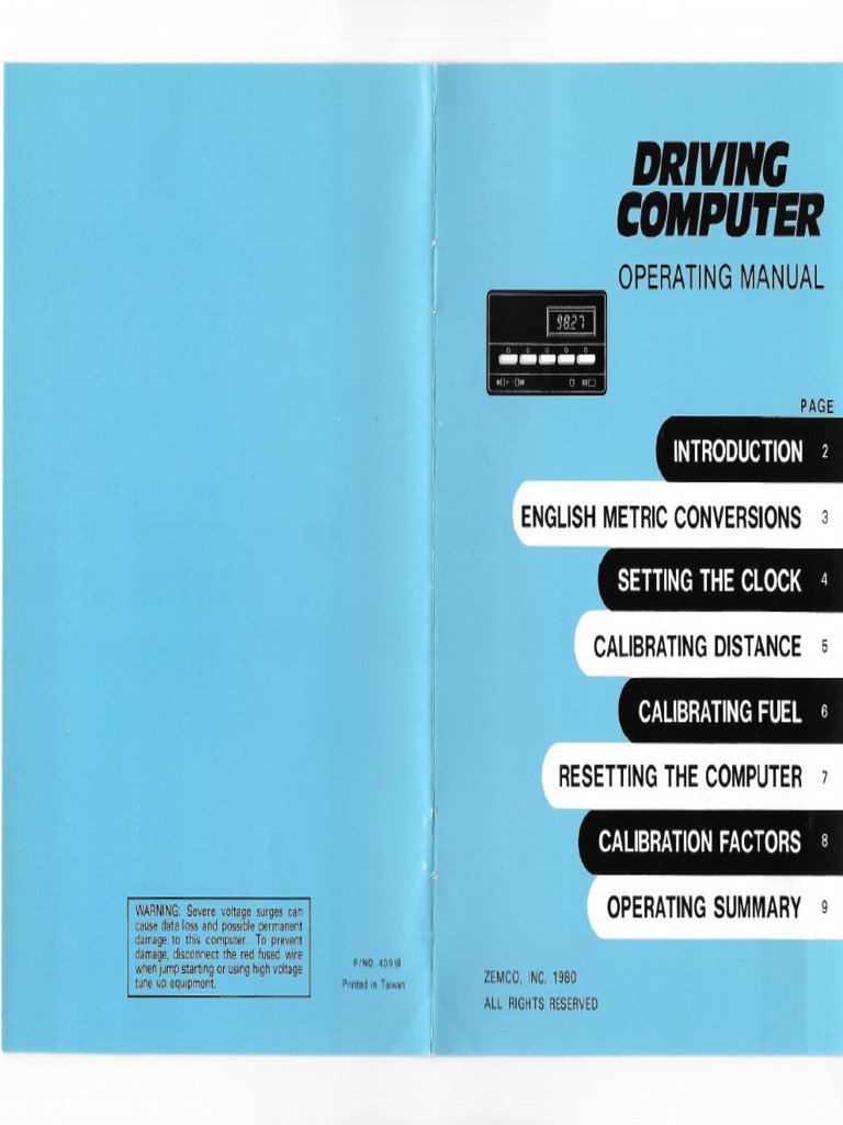 Zemco ZT4 Operation Manual Acomodado | PDF