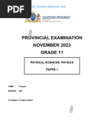 Grade 11 Provincial Examination Physical Sciences P1 (English) June ...