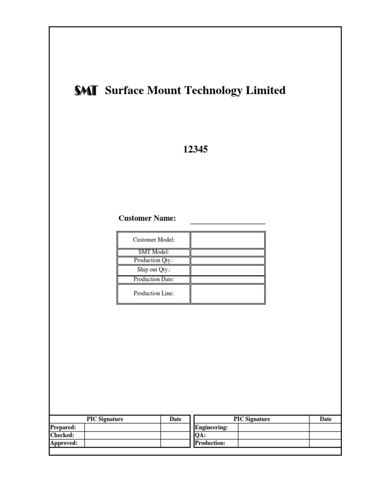 Pilot Production Run Report Template | PDF | Electronic Engineering ...