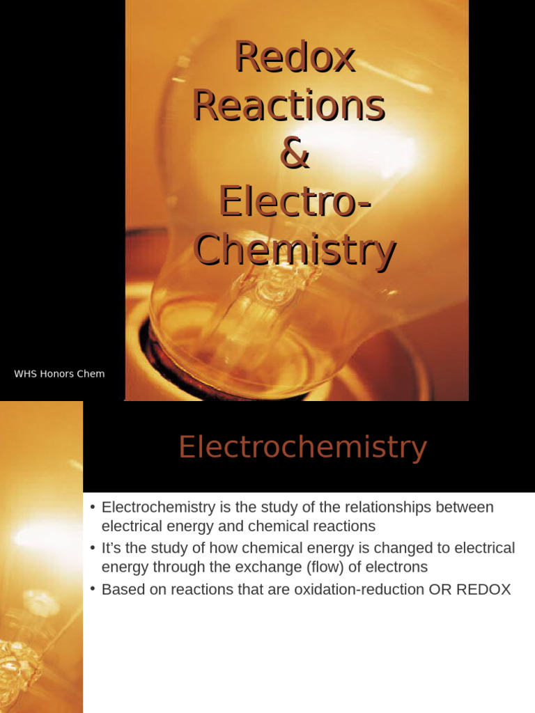 Electrochem REDOX 2024 | PDF | Redox | Anode