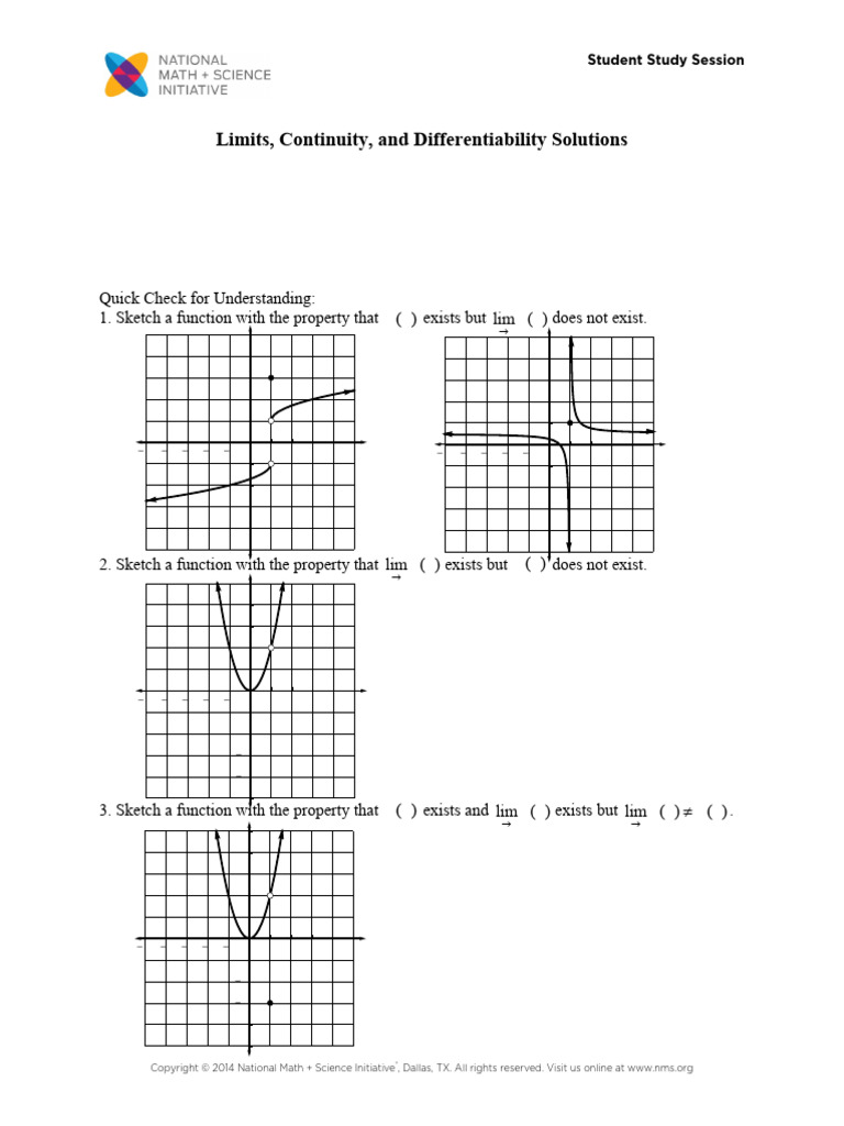 1 Limits Continuity and Differentiability Sss Solutions | PDF ...