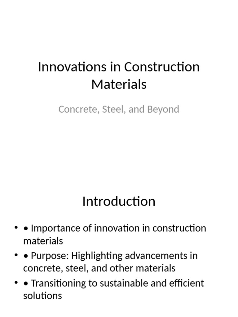 Innovations in Construction Materials | PDF