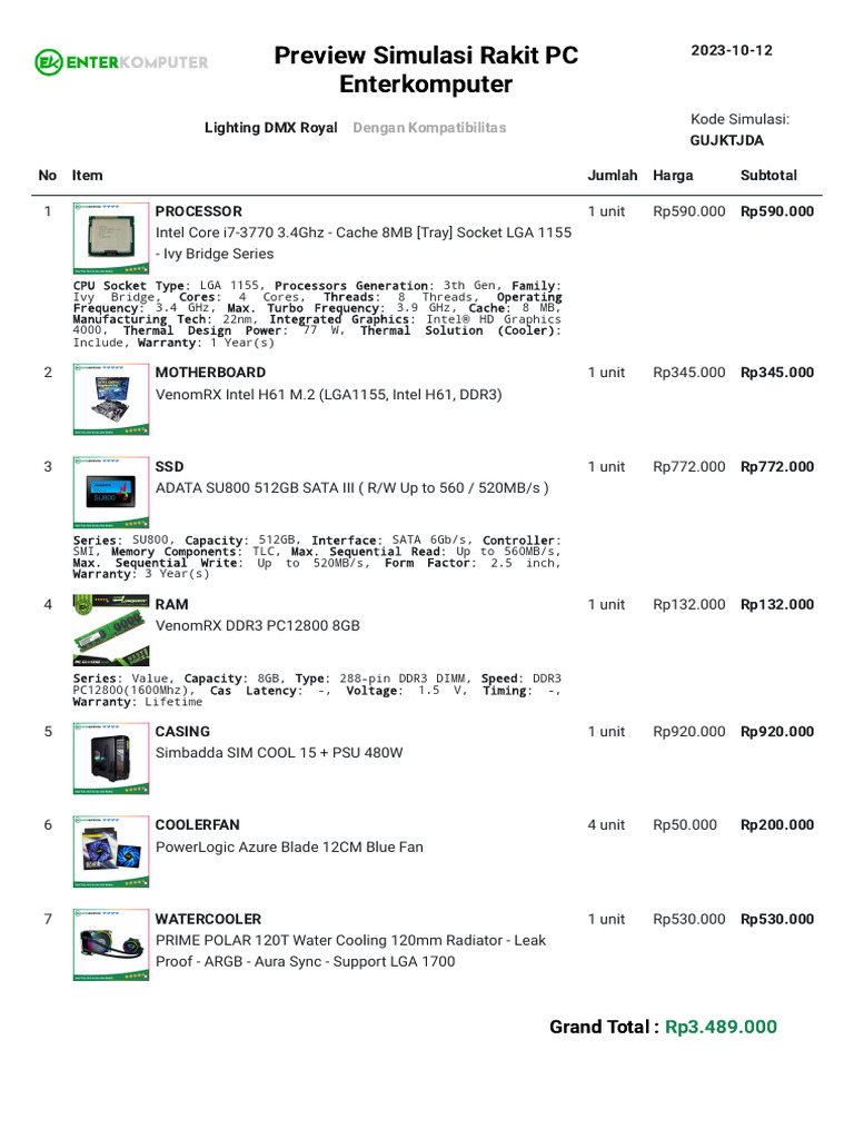 Simulasi - Lighting DMX Royal - Enterkomputer Jual Beli Online Komputer, Rakit PC, Termurah ...