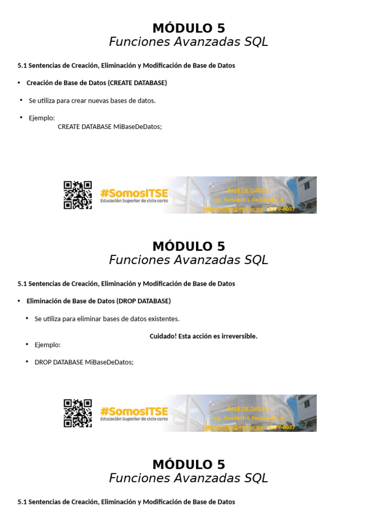 Módulo 5 - Funciones Avanzadas SQL | PDF | SQL | Recuperación de información