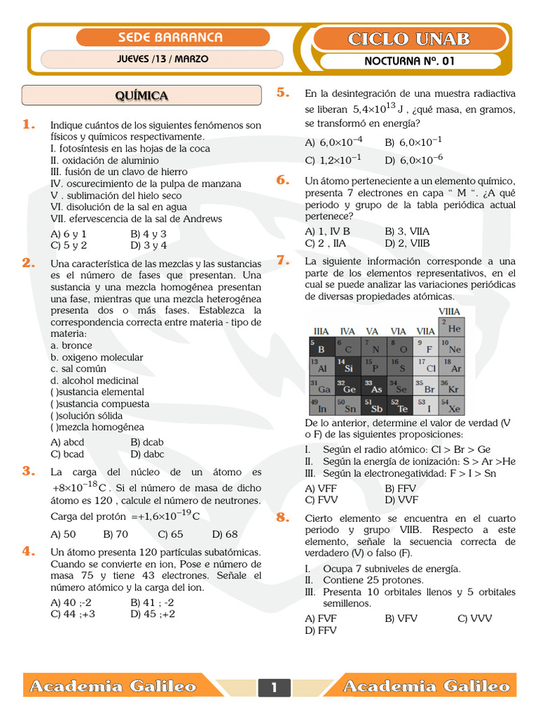 Unab Noct 01 4 Jue | PDF | Ácido | Enlace químico
