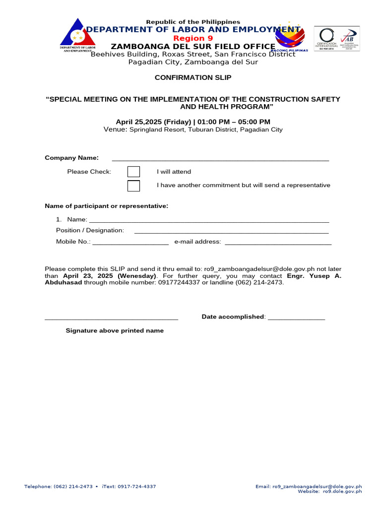 CONFIRMATION SLIP (1) | PDF