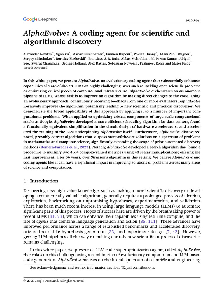 Alpha Evolve | PDF | Matrix (Mathematics) | Multiplication