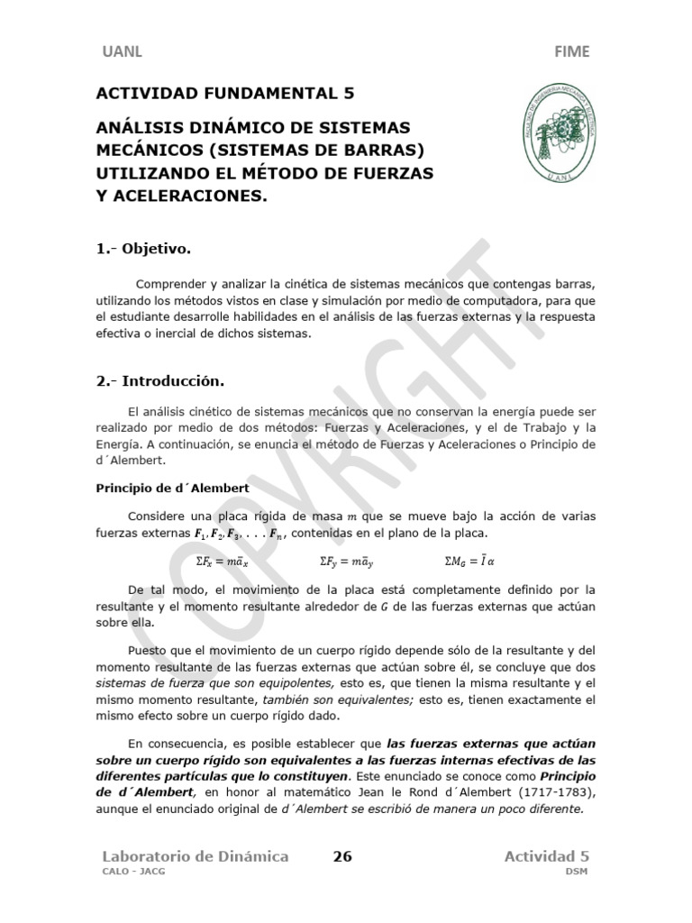 Práctica N°5 - Análisis Dinámico de Sistemas Mecánicos Utilizando El ...