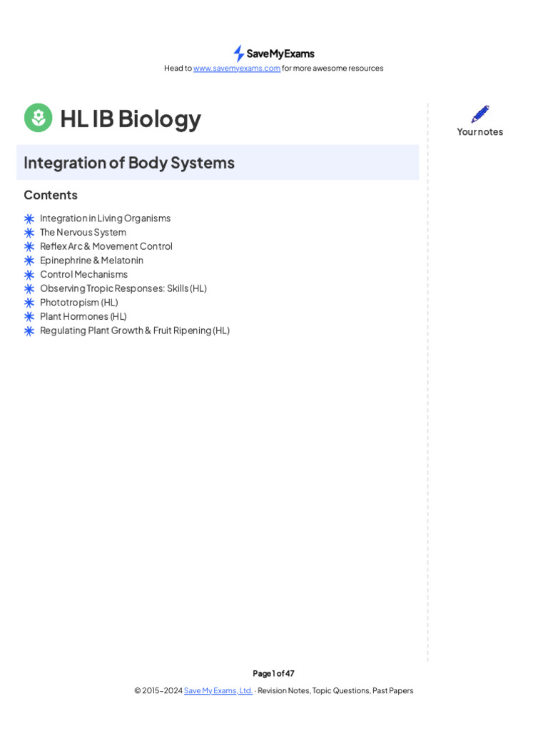 I Biology C3.1 Integration | PDF | Neuromuscular Junction | Human Body