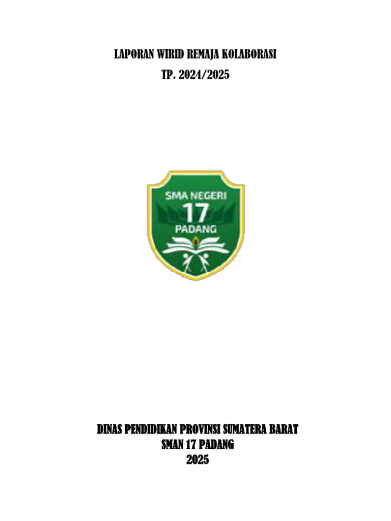 Laporan Wirid Remaja SMAN 17 Padang | PDF