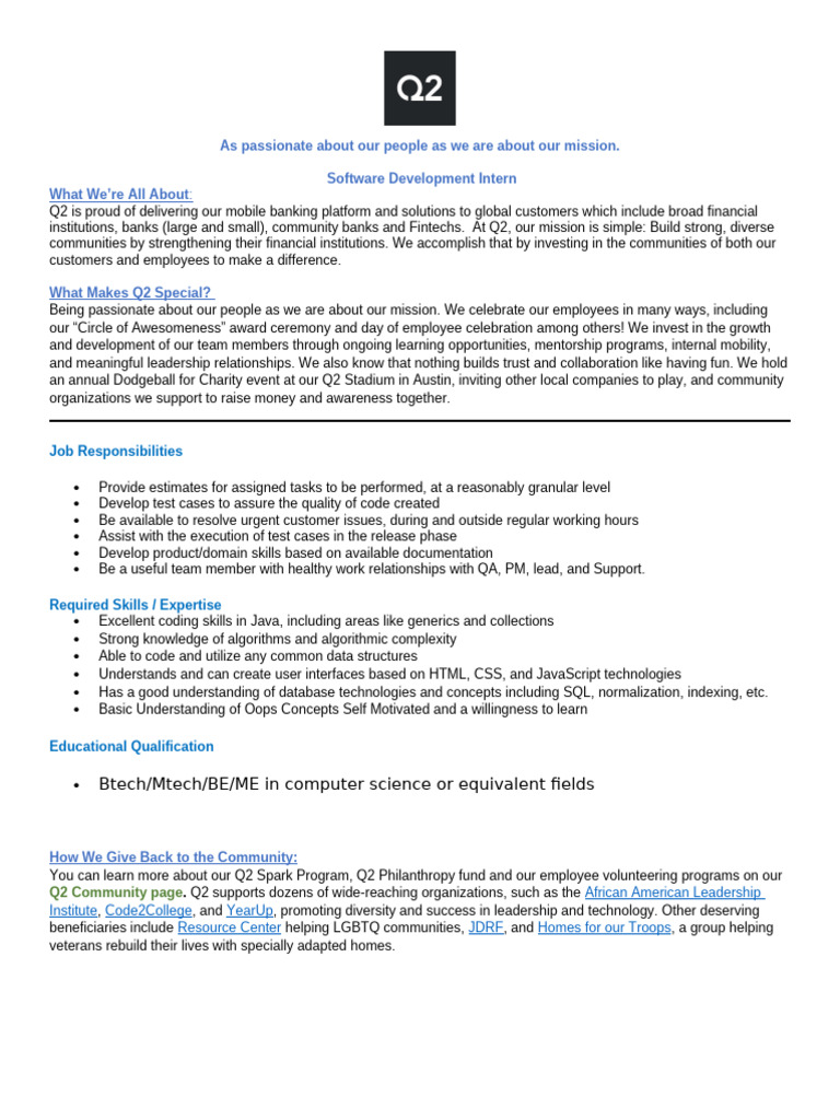 Software Developer Intern | PDF | Software Development | Software
