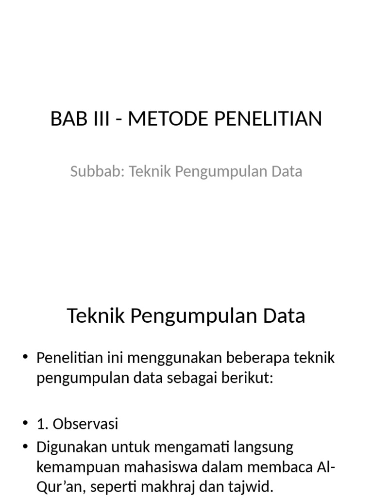 Teknik Pengumpulan Data | PDF