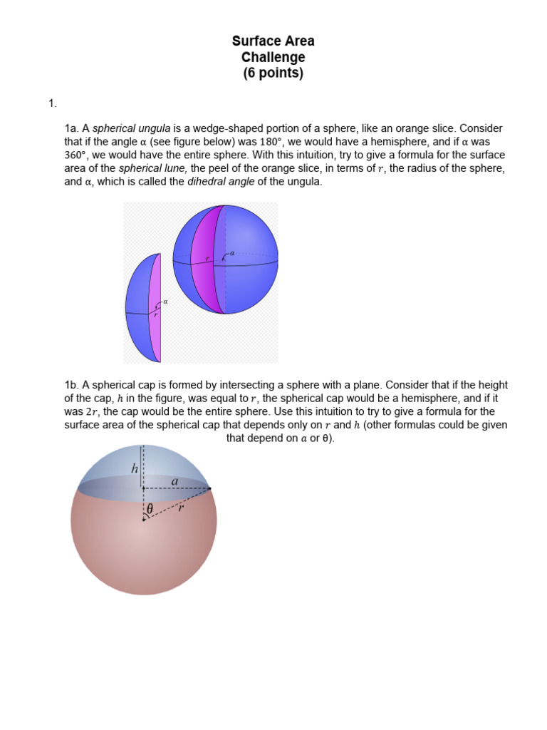 Surface Area Challenge | PDF