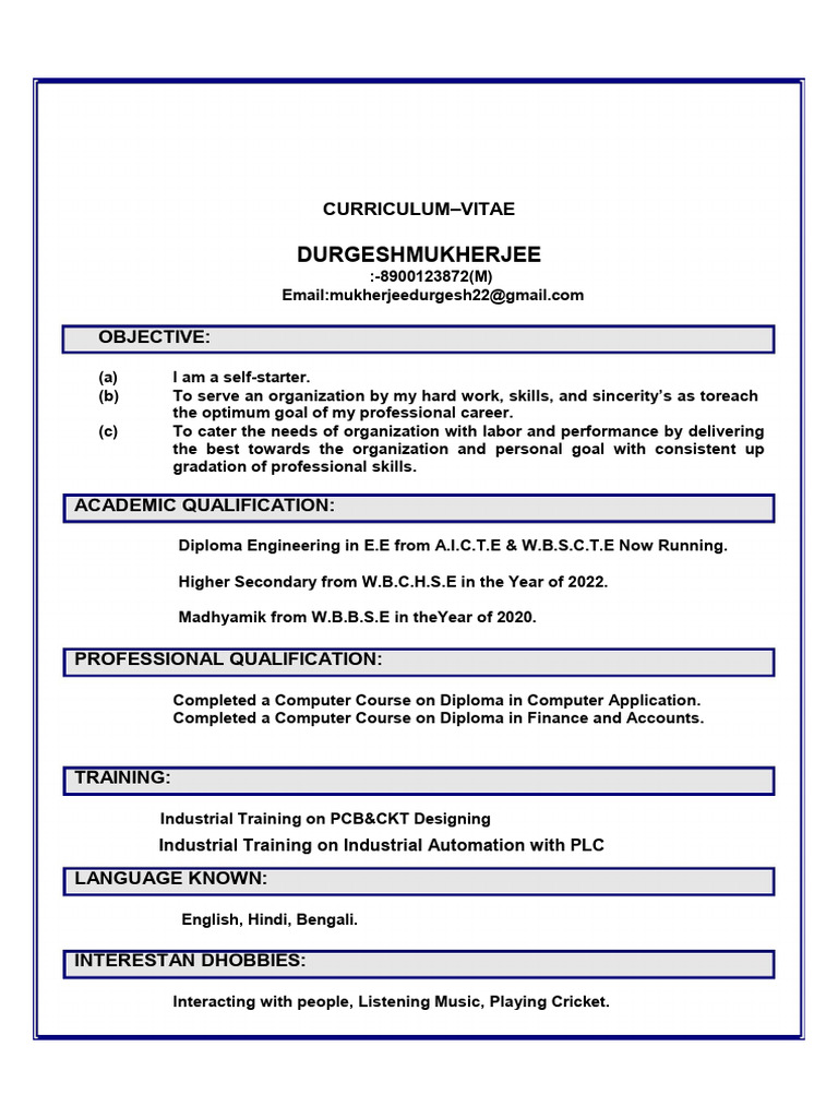 Final - Resume of Durgesh Mukherjee.2 | PDF