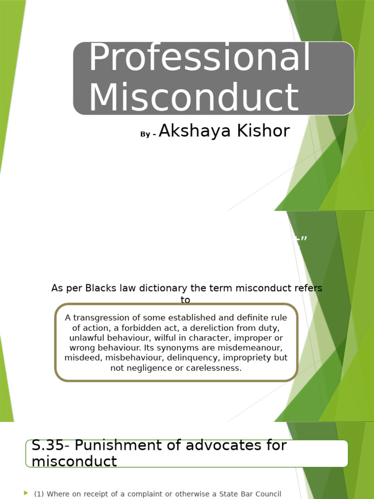 Understanding Professional Misconduct in Law | PDF | Professional ...