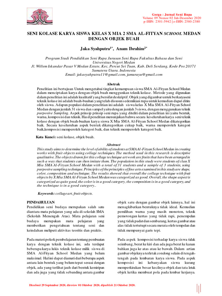 Seni Kolase Karya Siswa Kelas X Mia 2 SM | PDF
