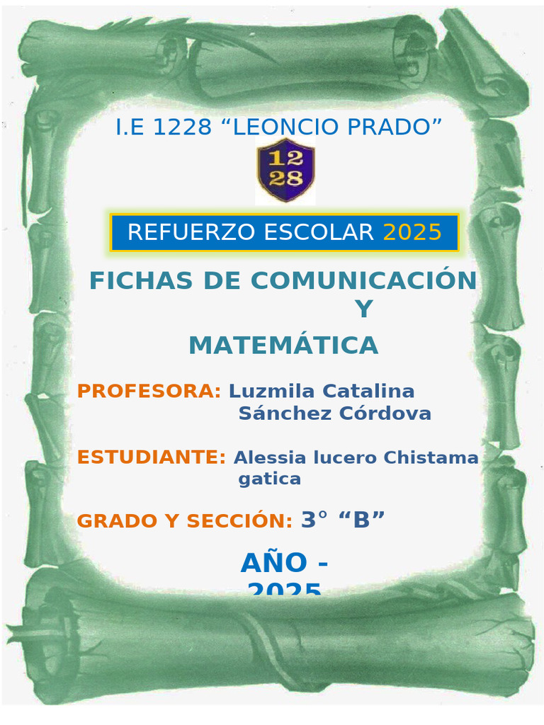 Caratula Del Folder Refuerzo Escolar | PDF