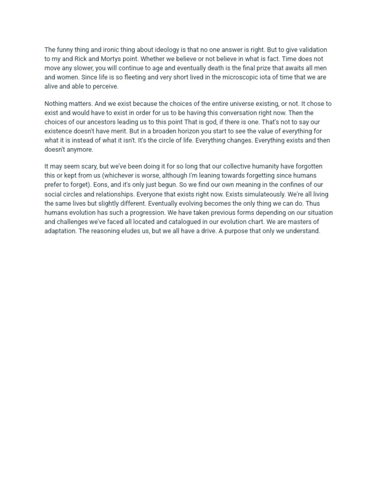 Rick and Morty Fan's Unsolicited Monologue. | PDF