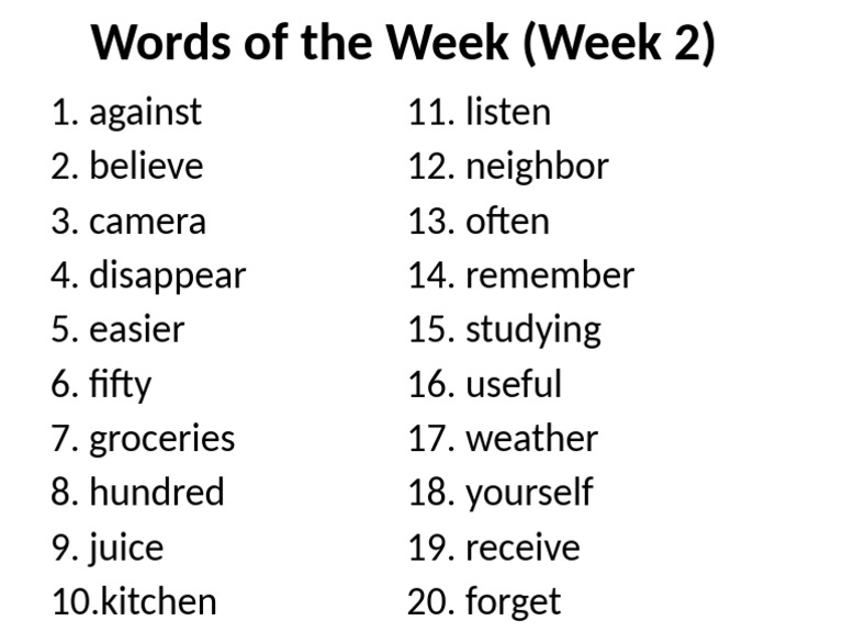 Words of The Week | PDF
