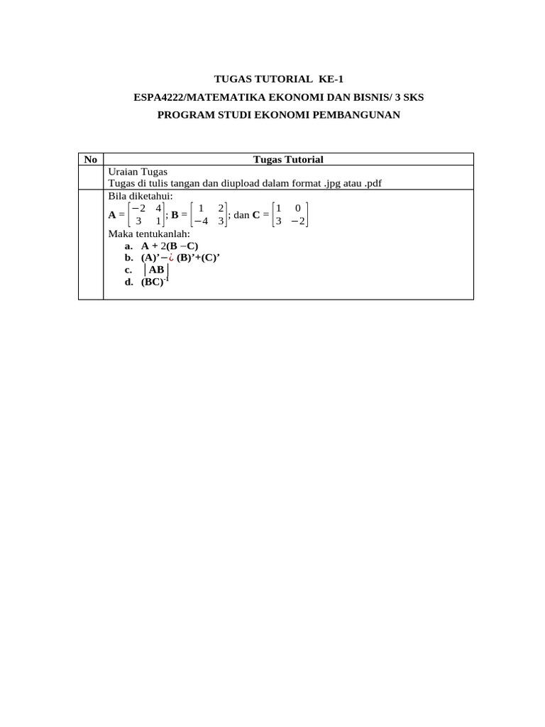 Tugas MATEMATIKA EKONOMI | PDF