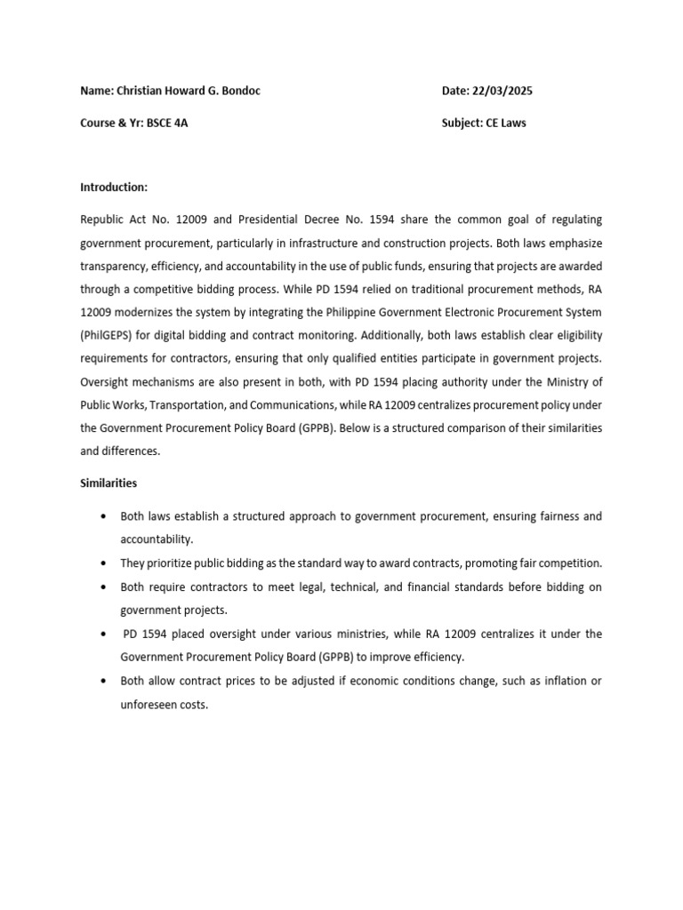 Bondoc Christian Howard G. - Celaws | PDF | Governance | Public Sphere