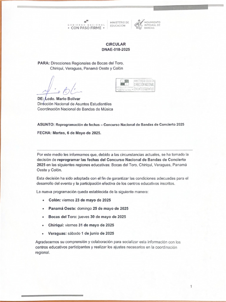 Circular DNAE-018-2025 | PDF