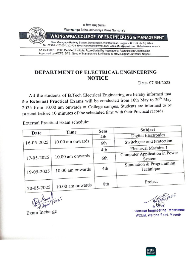 RTMNU External Practical Timetable S-25 | PDF