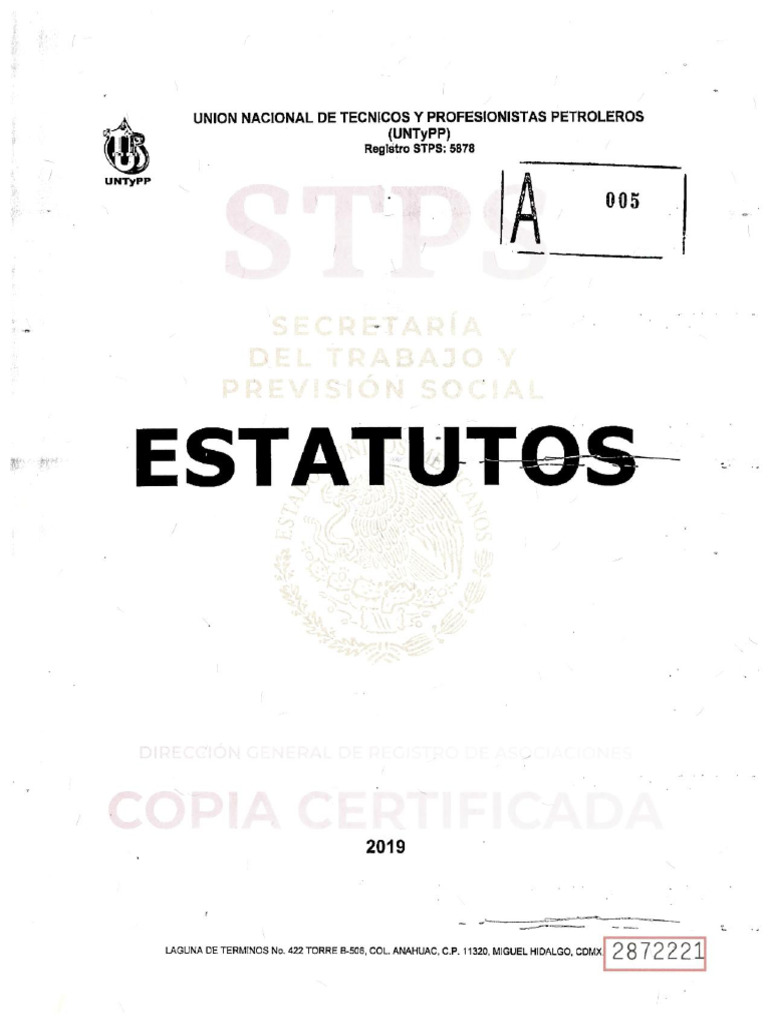 Estatutos Untypp 2019 Certificados | PDF