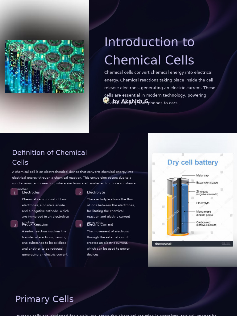 Introduction To Chemical Cells | PDF | Rechargeable Battery | Anode