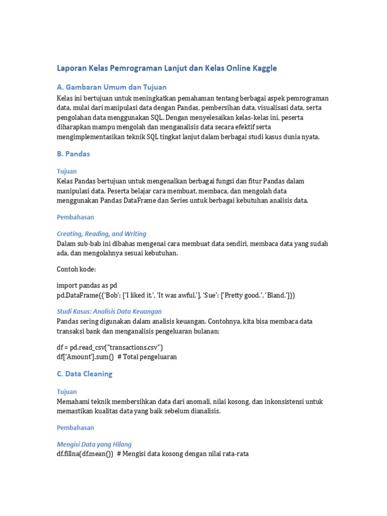 Laporan Pemrograman Lanjut | PDF