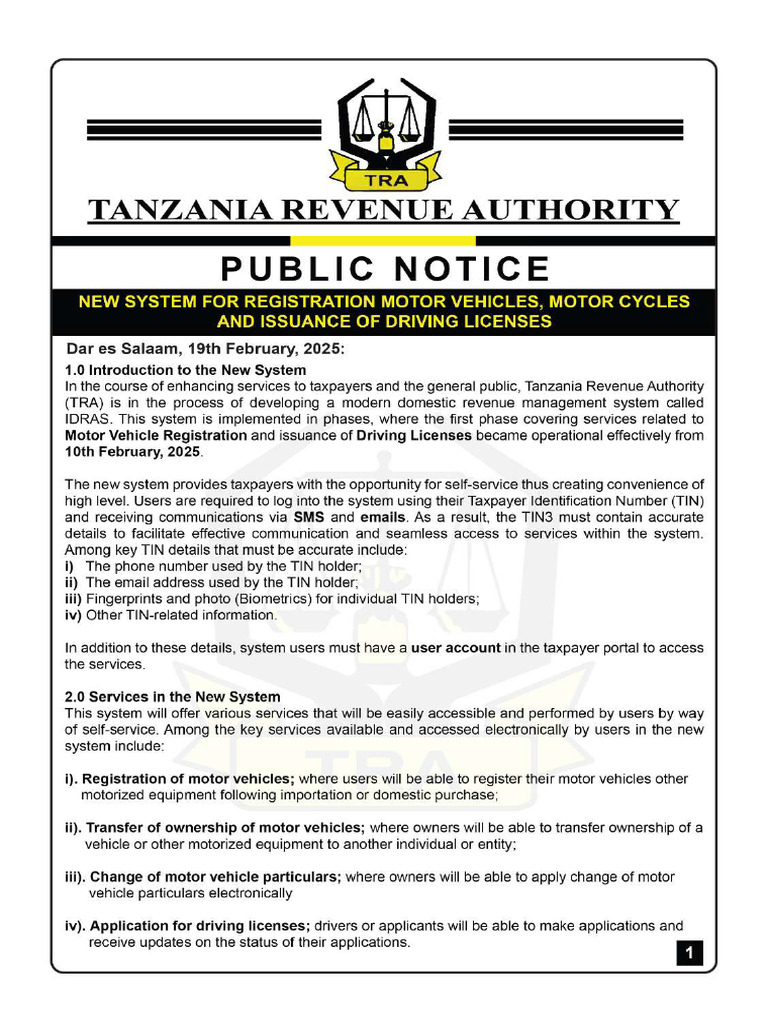 Public Notice Motor Vehicle | PDF