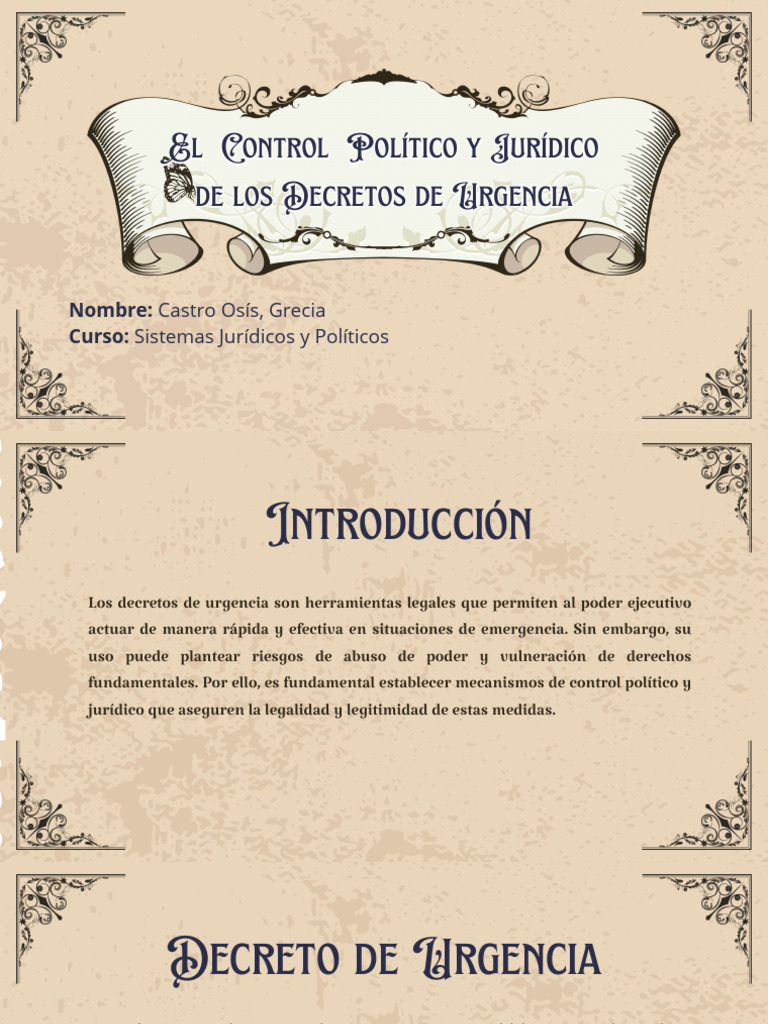 El Control Político y Juridico de Los Decretos de Urgencia | PDF | Ejecutivo (gobierno ...