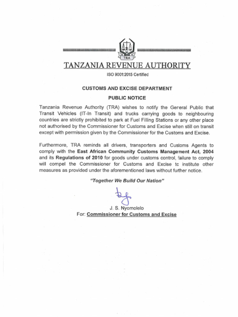 Public Notice On Transit Goods | PDF