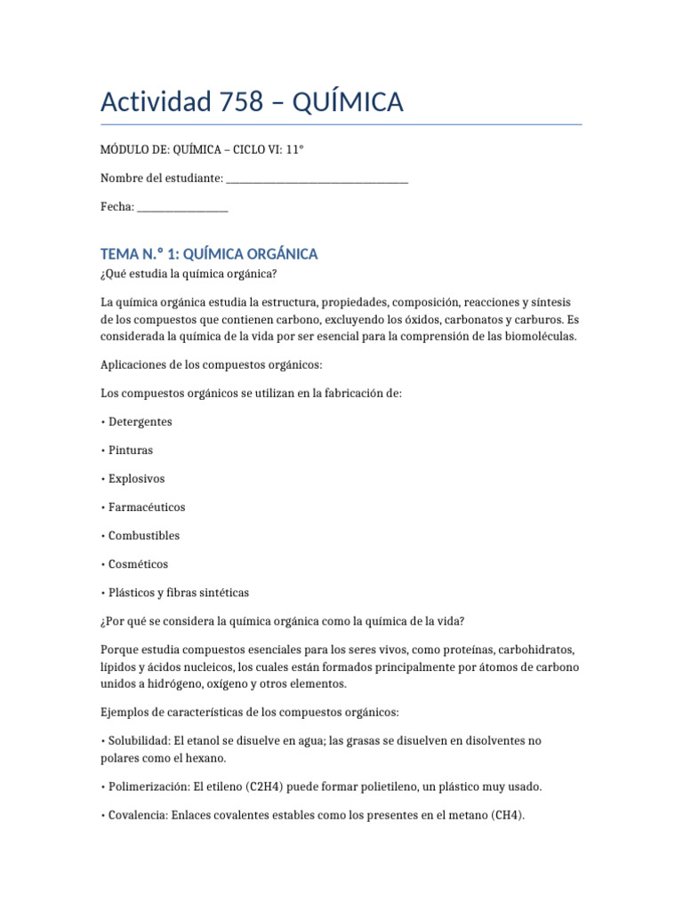 Actividad 758 Quimica Completa | PDF