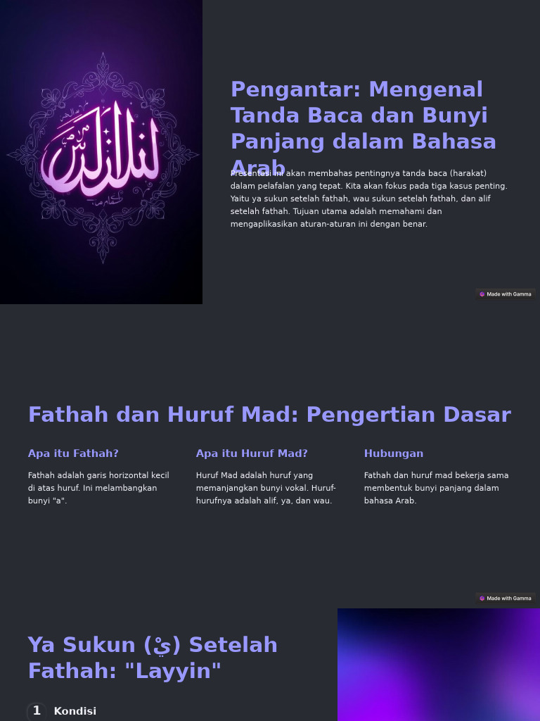 Pengantar Mengenal Tanda Baca Dan Bunyi Panjang Dalam Bahasa Arab | PDF