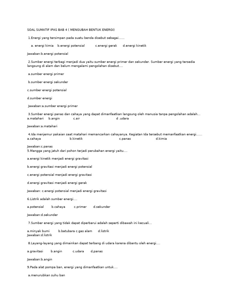 Soal Sumatif Ipas Bab 4 | PDF