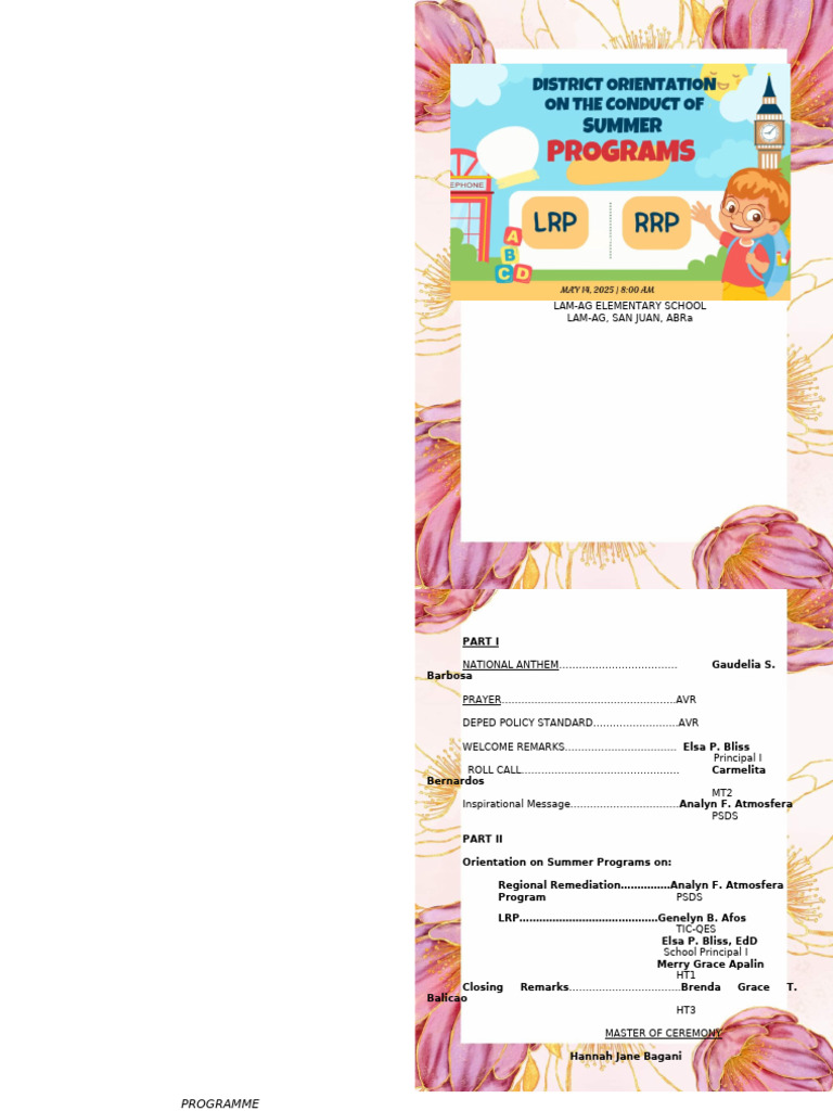 Summer Programs Orientation | PDF